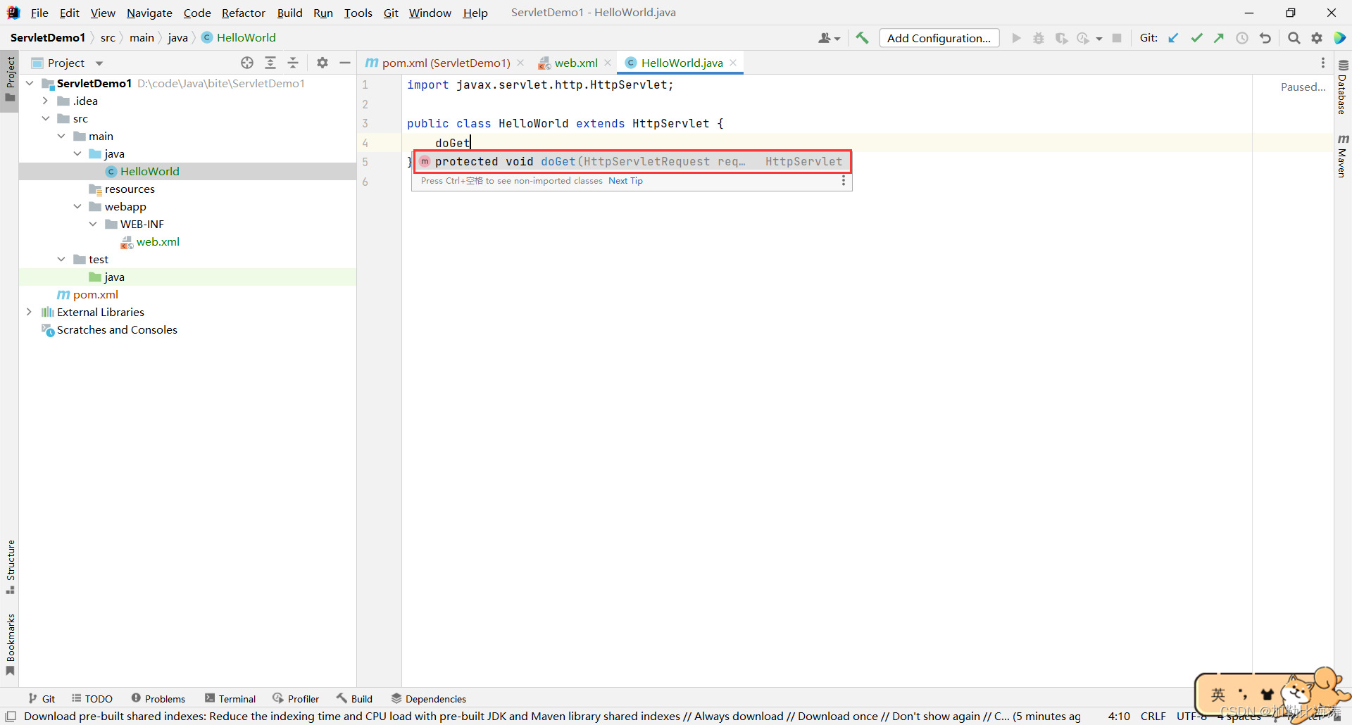 Java Web 实战 21 - 用 Servlet 实现一个Hello World_servlet实战-CSDN博客