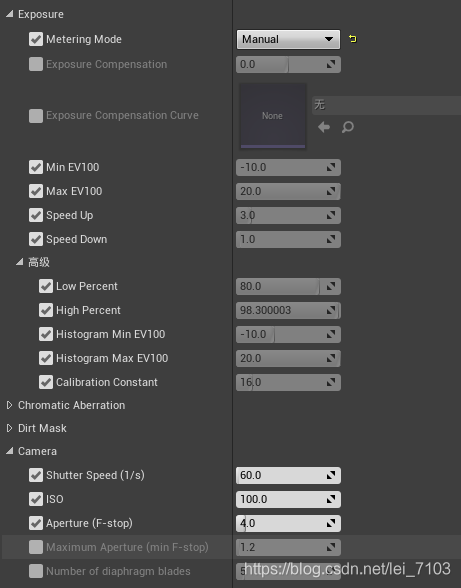UE4-（场景）后期盒子（PostProcessVolume）之Exposure自动曝光_min ev100-CSDN博客