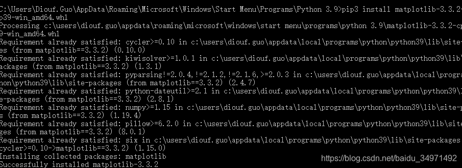 windows下python 3.9 Numpy scipy和matlabplot的安装_python3.9支持scipy吗?-CSDN博客