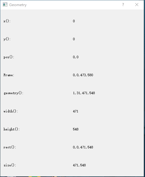 Qt中常见的坐标位置函数的梳理包括x、y、pos()、rect()、size()和geometry()等_qt rect()-CSDN博客