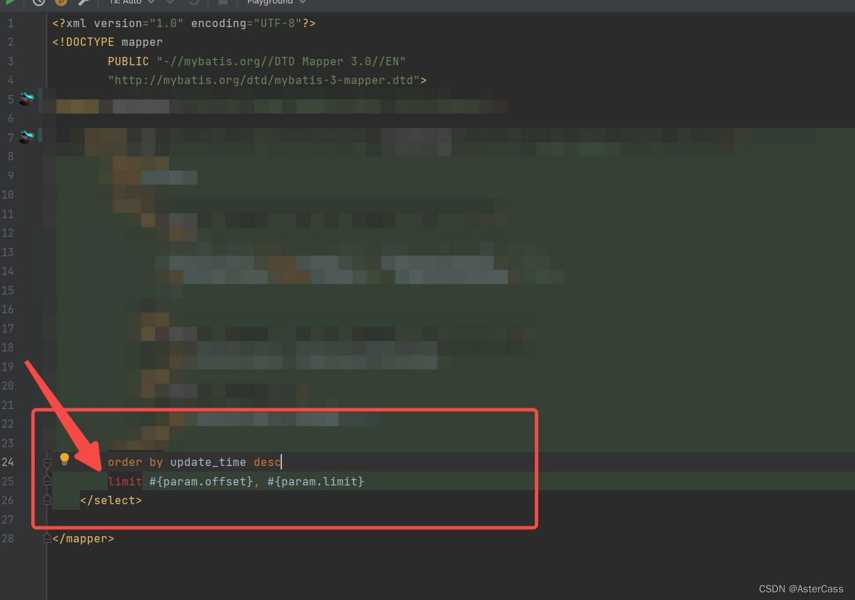 IDEA使用mybatis中orderBy+limit报红解决方案_idea desc limit 红-CSDN博客