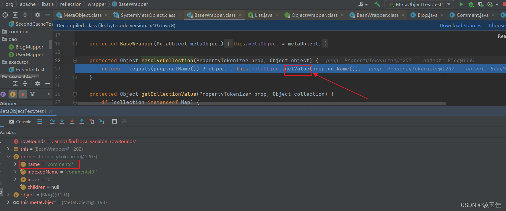Mybatis源码学习六（MetaObject)_metaobject.getvalue-CSDN博客