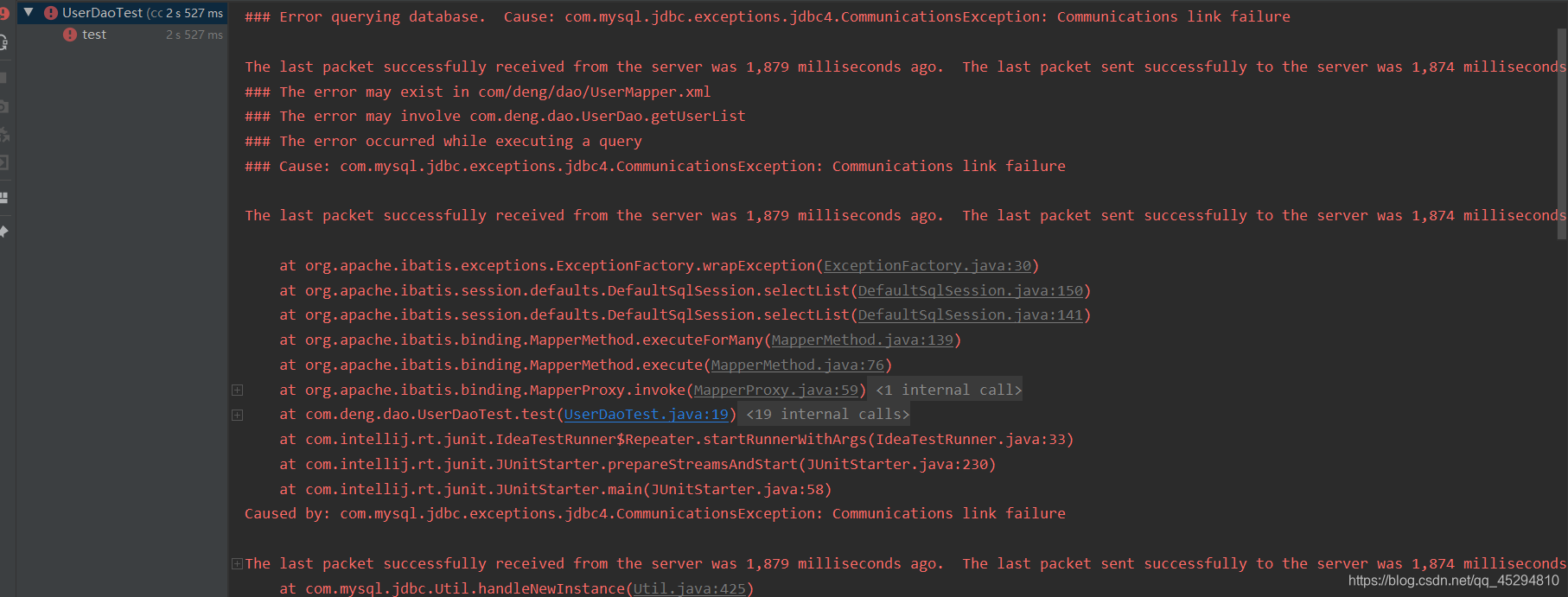 Mybatis解决com.mysql.jdbc.exceptions.jdbc4.CommunicationsException: Communications link failure ...