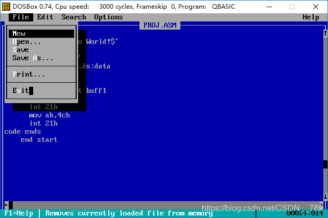 使用DOSBox-0.74编写Hello World的教程（全）_dosbox 0.74-CSDN博客