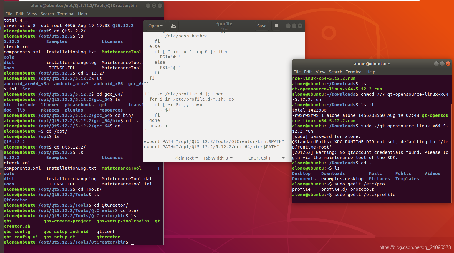 Ubuntu18.04安装QT5.12.2(配置环境变量)_qt-opensource-linux-x64-5.12.2.run-CSDN博客