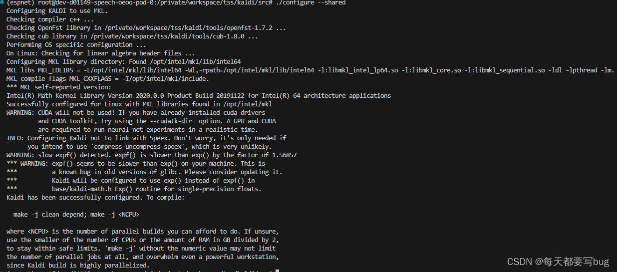 Kaldi+ESPnet安装指南_espnet2安装-CSDN博客