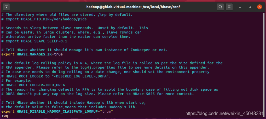 Hbase 出现：/usr/local/hadoop/libexec/hadoop-functions.sh: 行 2360: HADOOP_ORG.APACHE.HADOOP.HBASE ...