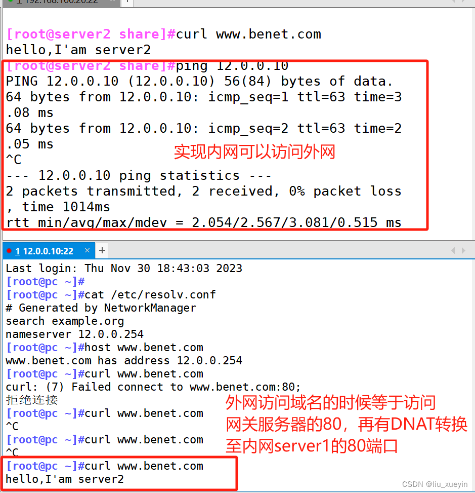 【linux网络】补充网关服务器搭建，综合应用SNAT、DNAT转换，dhcp分配、dns分离解析，nfs网络共享以及ssh免密登录-CSDN博客