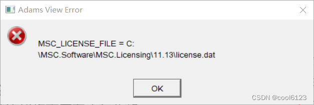 Adams View Error:MSC_LICENSE_FILE = C:\MSC.Software\MSC.Licensing\11.13\license.dat-CSDN博客