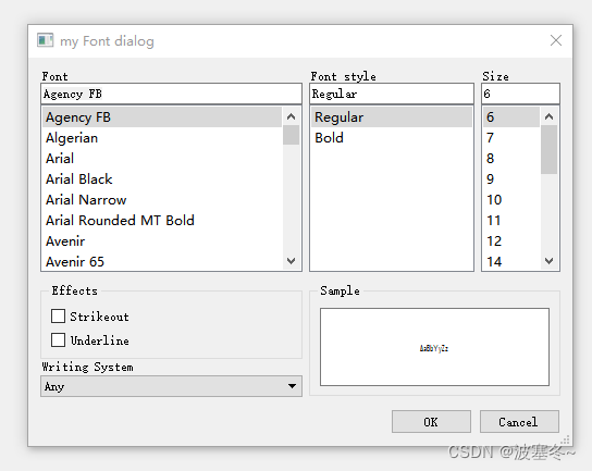 Qt应用开发(基础篇)——字体选择器 QFontDialog-CSDN博客