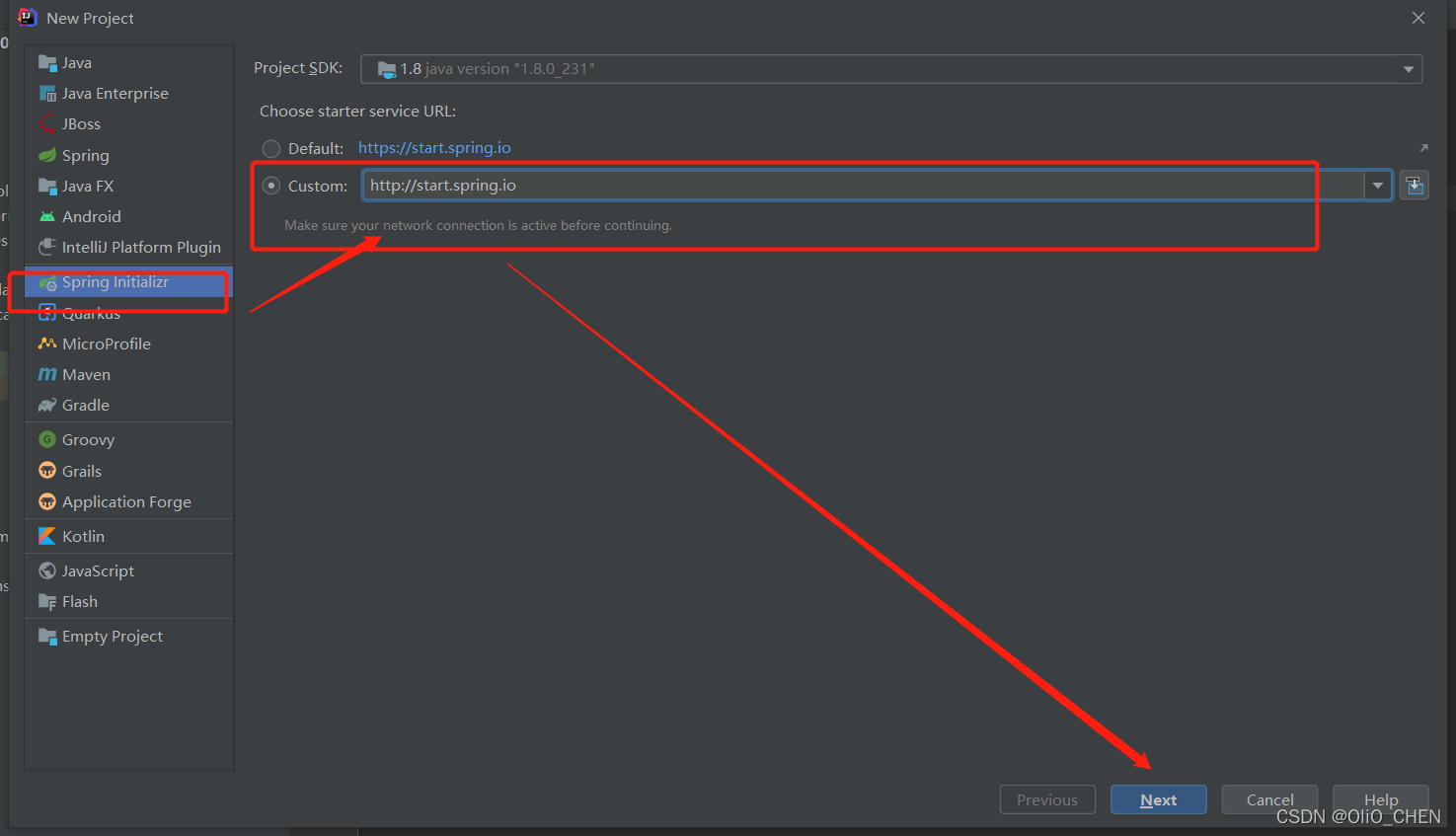 IDEA在线创建SpringBoot报 Initialization failed for ‘https://start.spring.io‘ Please check URL错误(亲测有效 ...