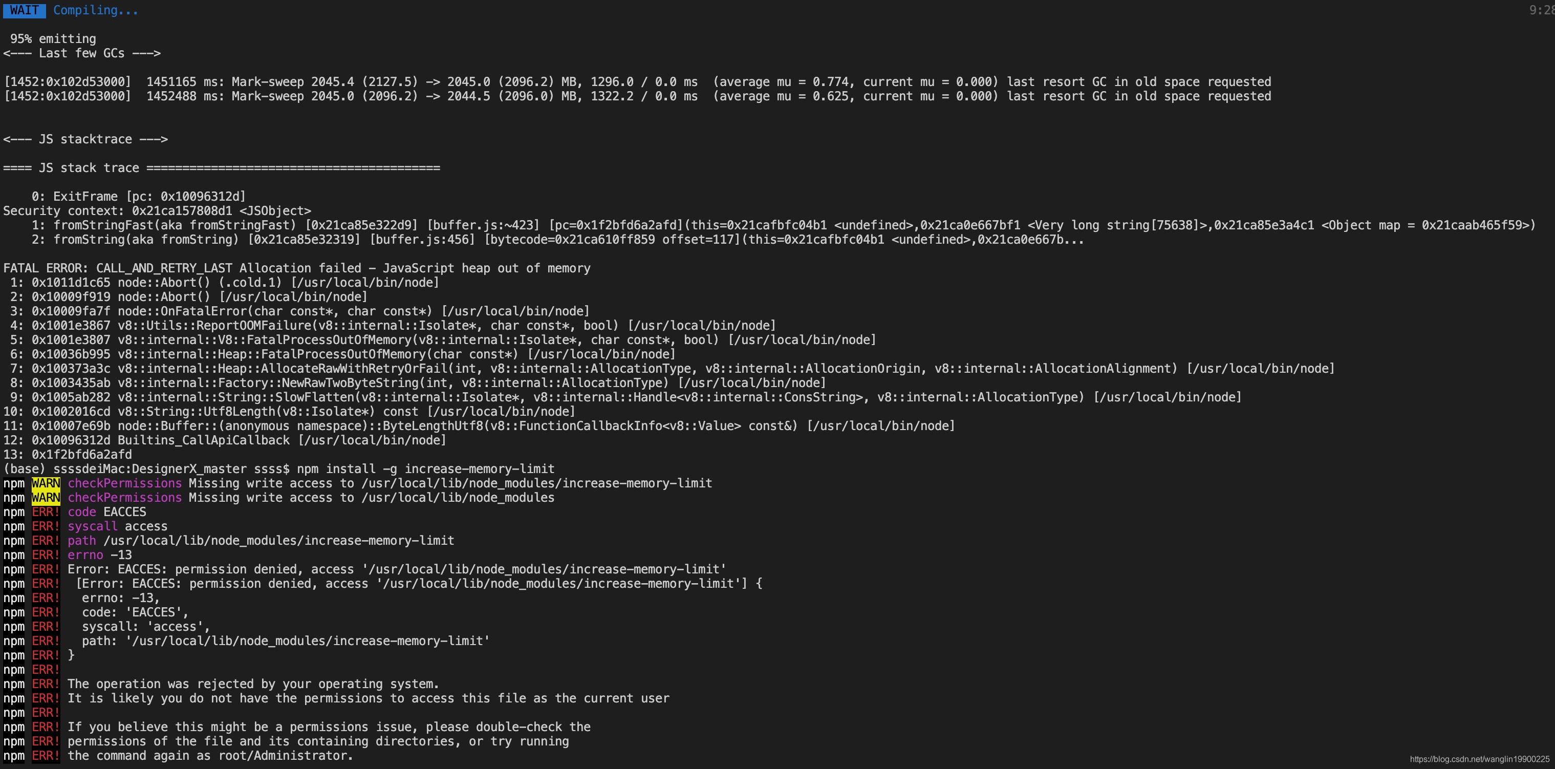 vue内存溢出（FATAL ERROR: CALL_AND_RETRY_LAST Allocation failed - JavaScript heap out of memory ...