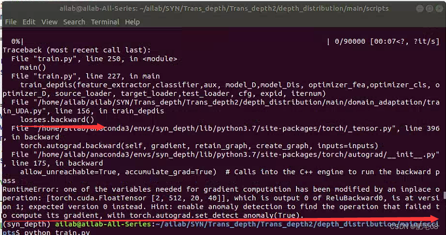 RuntimError:one of the variables needed for gradient computation has been modified by an inplace ...