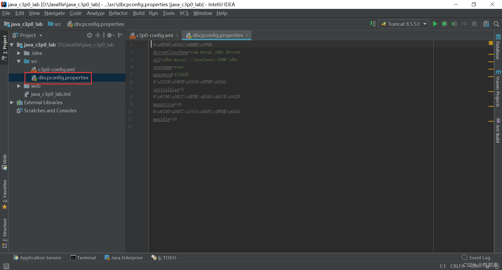 eclipse和idea的DBCP的使用和使用C3P0数据源查询数据_eclipse配置com.mchange.v2.c3p0和tomcat数据源-CSDN博客