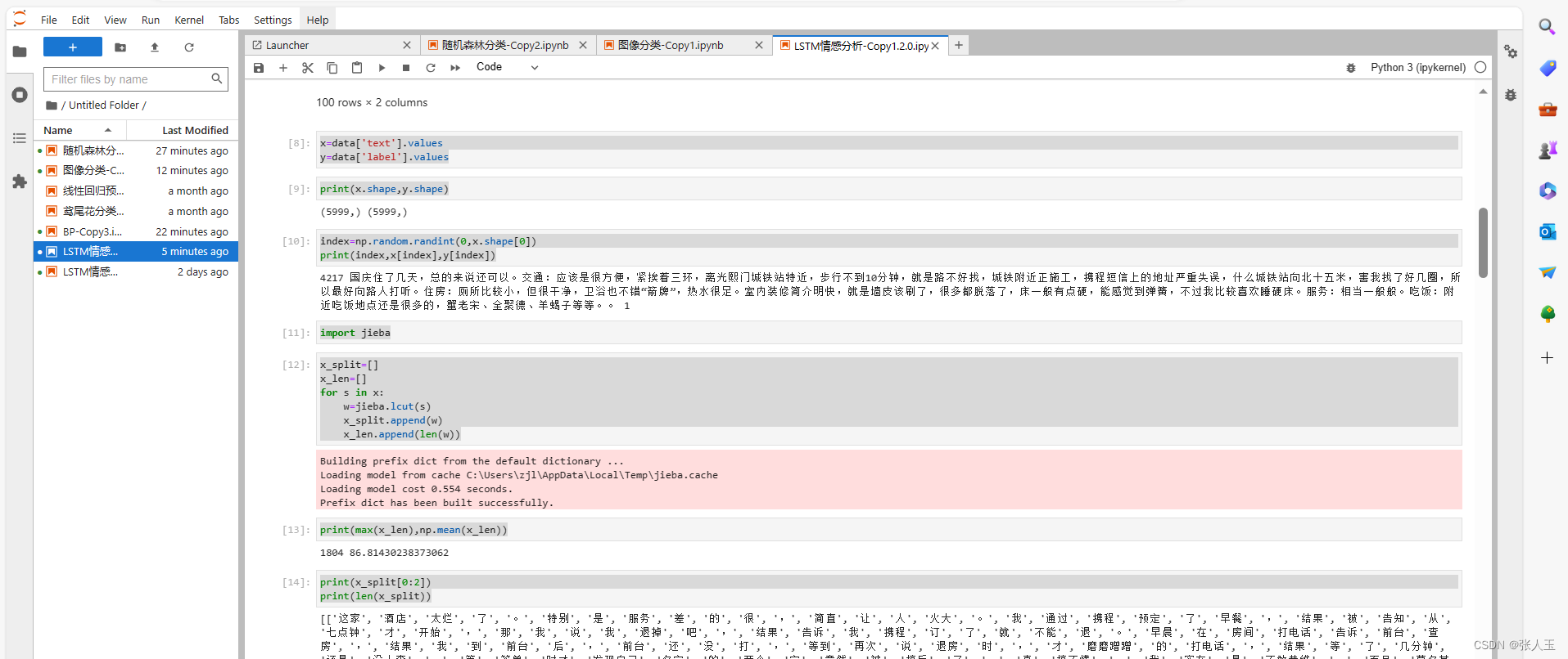 文本处理——利用keras组件,构建lstm神经网络,并完成情感分析任务;keras实现lstm网络 Csdn博客 1507