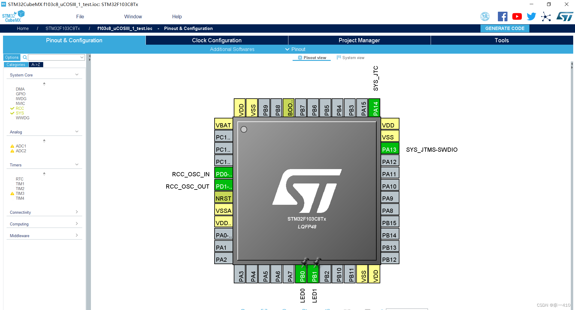 STM32F103C8T6基于HAL库移植uC/OS-III_stm32hal库 移植ucos-CSDN博客