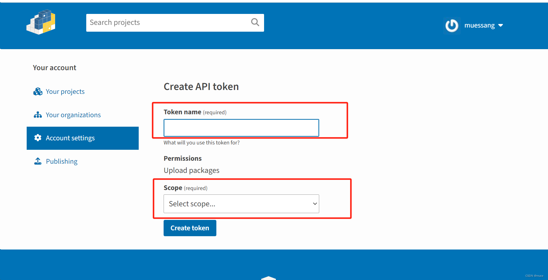 PyPi token创建-CSDN博客