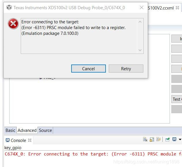 (Error -6311) PRSC module failed to write to a register. 问题的探讨_error connecting to the target ...