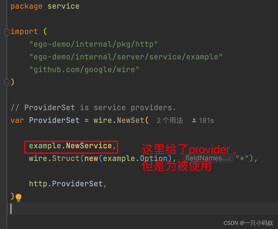 wire 使用踩坑_inject wireapp: unused provider set "providerset-CSDN博客