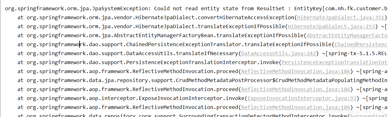 org.springframework.orm.jpa.JpaSystemException: Could not read entity state from ResultSet-CSDN博客