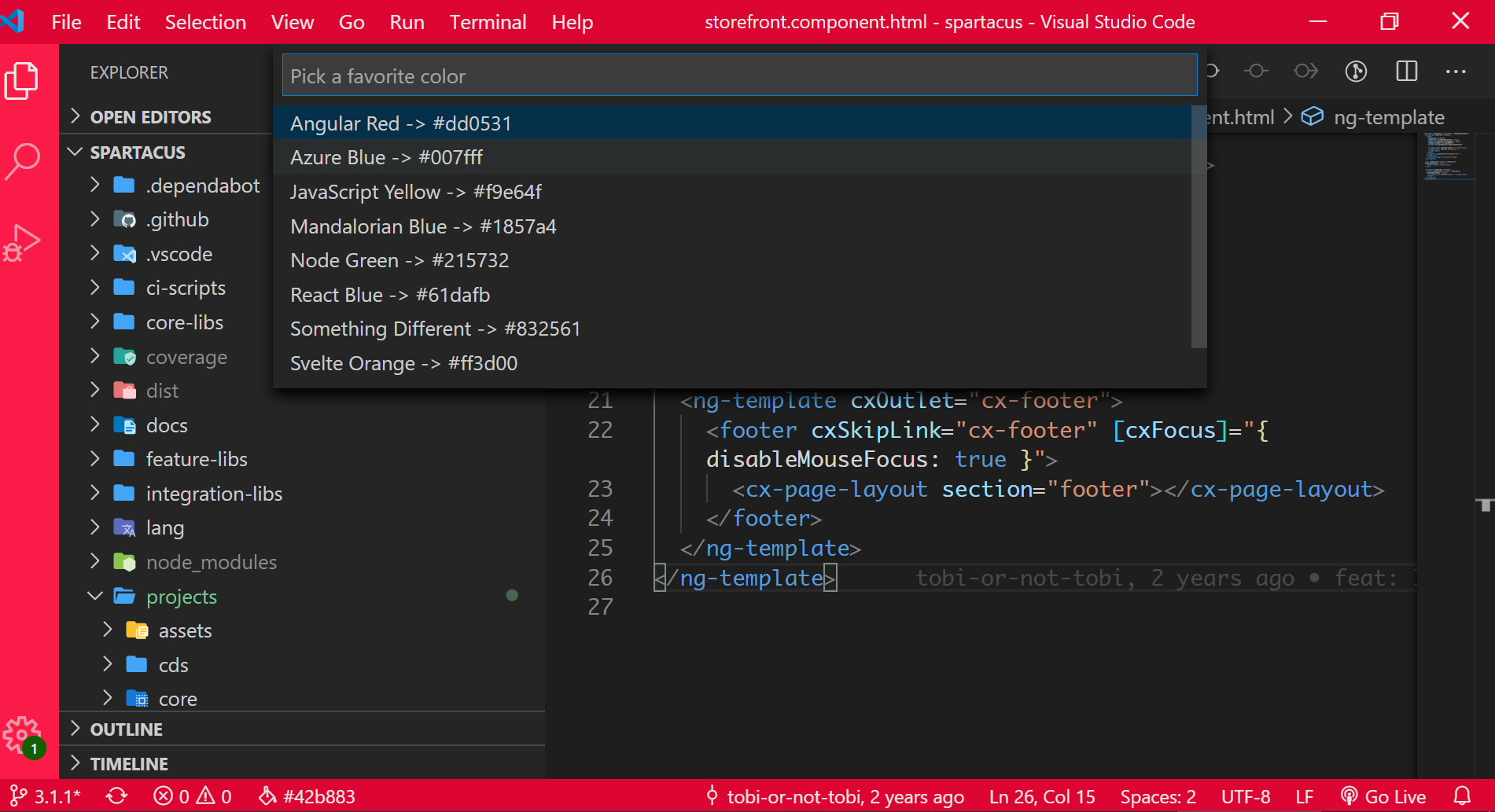 介绍一个修改 Visual Studio Code 侧边框颜色的扩展 Peacock_visual studio code图例外框要为蓝色菱形 ...