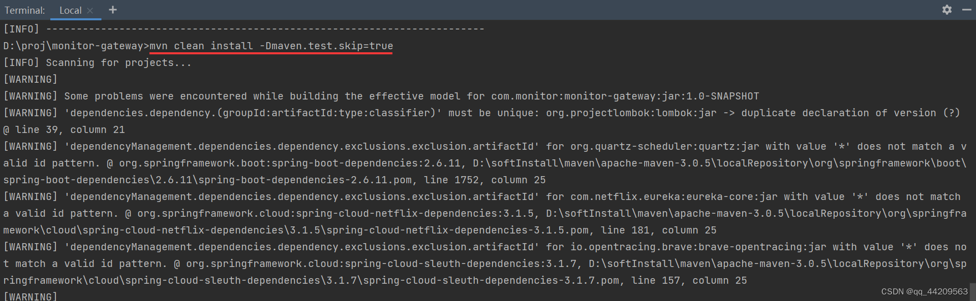 idea控制台执行mvn命令报错: The plugin maven-resources-plugin:3.2.0 requires Maven version 3.1.0_the ...