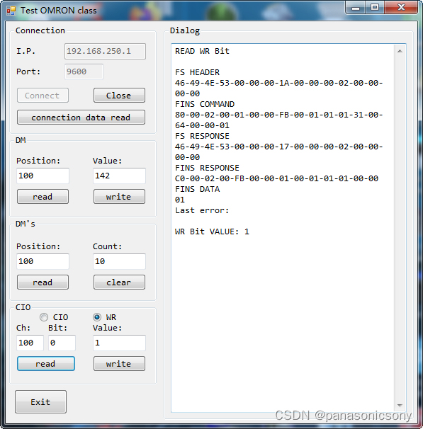 C#读写欧姆龙PLC数据omron 使用TCP/IP FINS协议_欧姆龙读取类型-CSDN博客