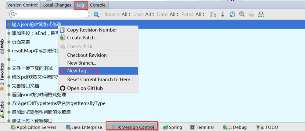 intellij idea: git tag操作 及 master branch相互合并操作_怎么使用idea打tag 并使用tag还原分支-CSDN博客