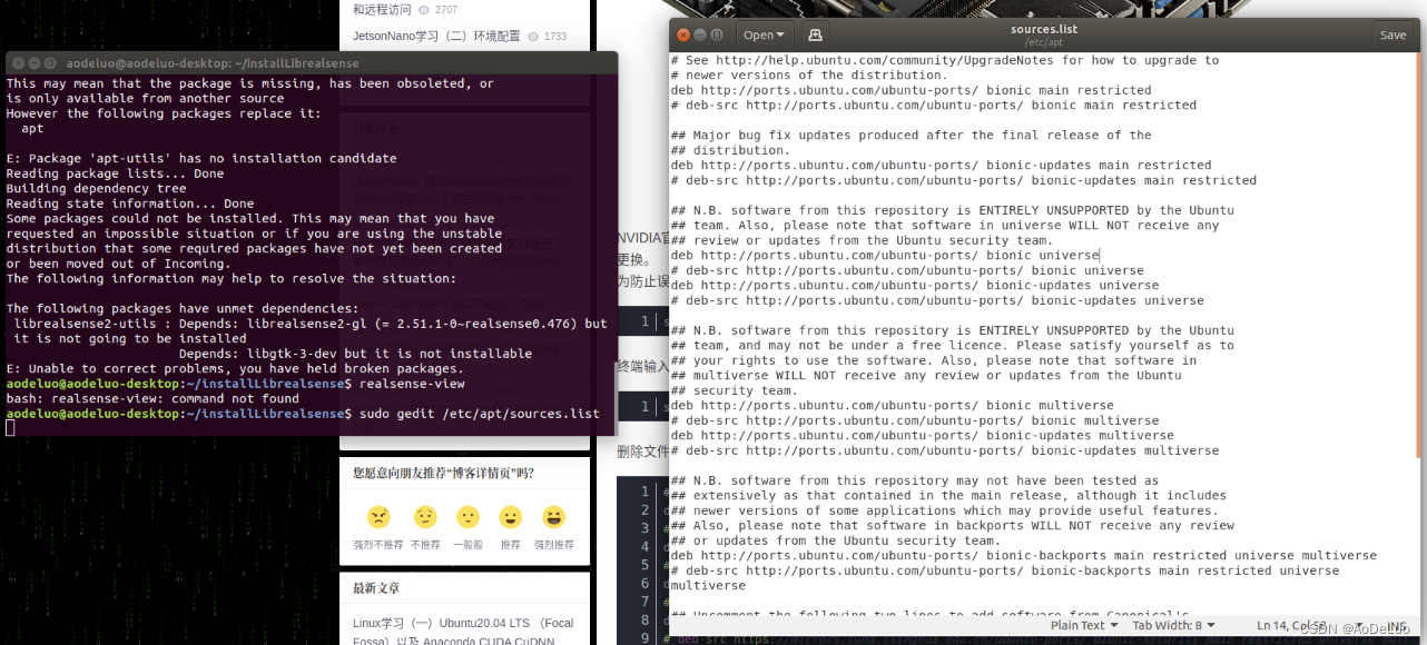 jetson nano 安装Intel RealSense SDK2.0_jetson nano anzhuang pyrealsense2-CSDN博客