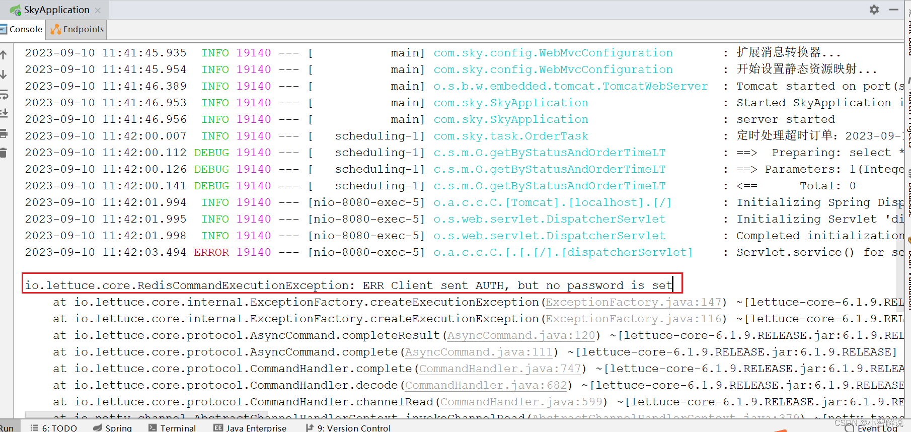Redis与SpringBoot整合报错：RedisCommandExecutionException: ERR Client sent AUTH, but no password之解决方法 ...