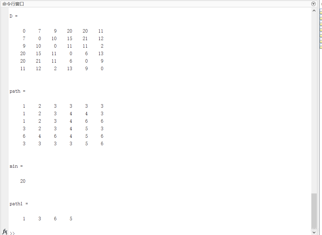 【MATLAB】最短路径Floyd算法_floyd算法matlab-CSDN博客