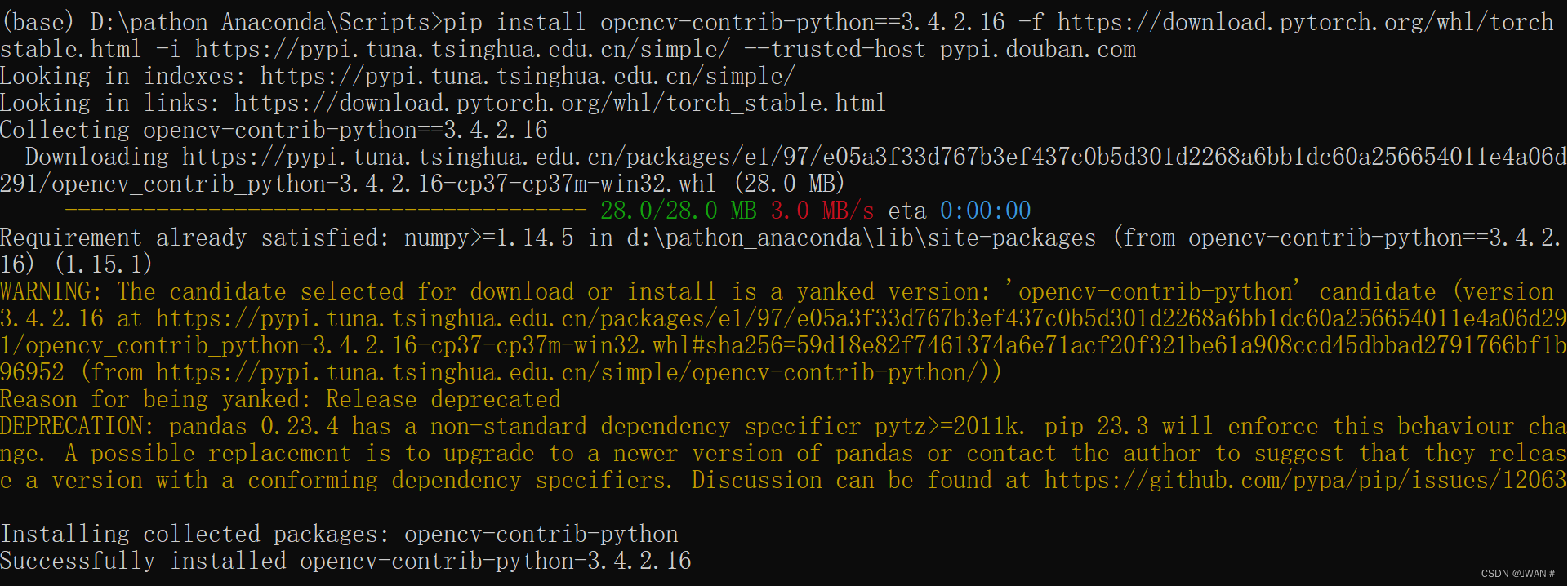 新手小白入手opencv anaconda的安装_使用 anaconda 安装 pip install opencv -python==3.4 ...