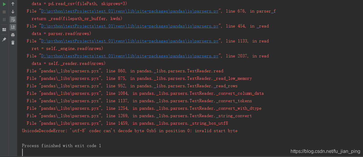 Pandas读取csv编码:unicodedecodeerror ‘utf 8‘ Codec Can‘t Decode Byte 0xb5 In Position 0 Invalid