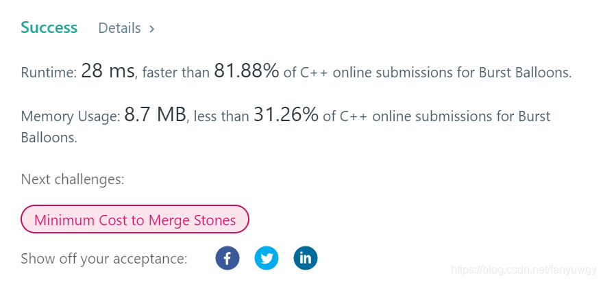 leetcode【312】Burst Balloons【c++版本，时间81%】_c++ burst ballons-CSDN博客