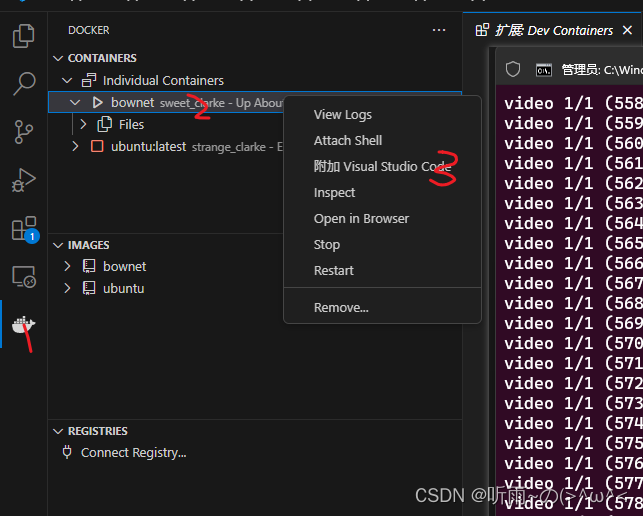 VScode中连接并使用docker容器_vscode docker插件使用教程-CSDN博客
