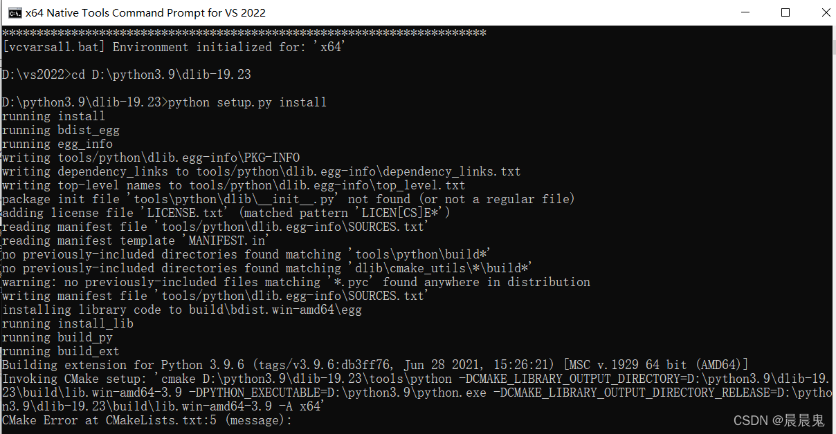 【Error】Win10/Python3.9安装dlib报错：subprocess.CalledProcessError以及解决方法_windows10环境failed building ...
