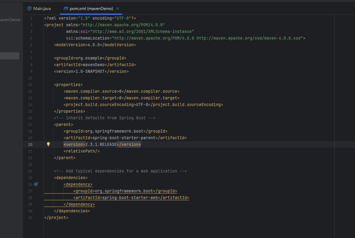 SpringBootWebProject学习2、默认maven使用_spring-boot-starter-web maven-CSDN博客