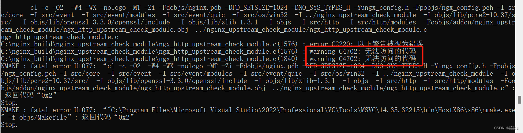 ngx_http_upstream_check_module nmake编译Nginx并添加心跳检测模块常见问题_nginx check报错-CSDN博客