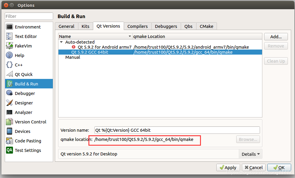 【Qt】QT中 QtCreator在windows和Linux如何设置构建套件，gcc g++ gdb cmake_qt creator v4.1.0的qmake.exe在哪-CSDN博客