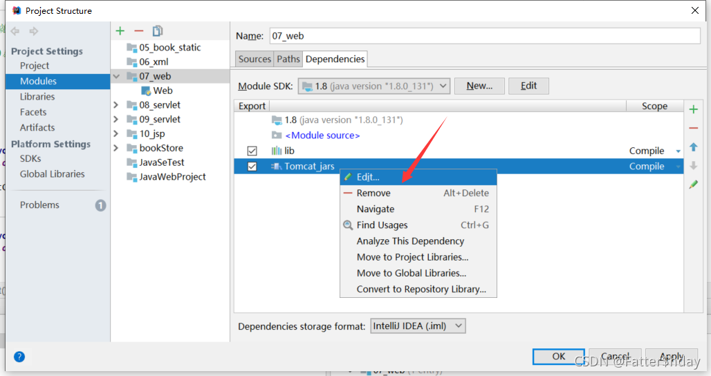 记一次IntelliJ IDEA关联Tomcat jar包关于Cannot resolve symbol servlet的解决_idea cannot resolve symbol ...