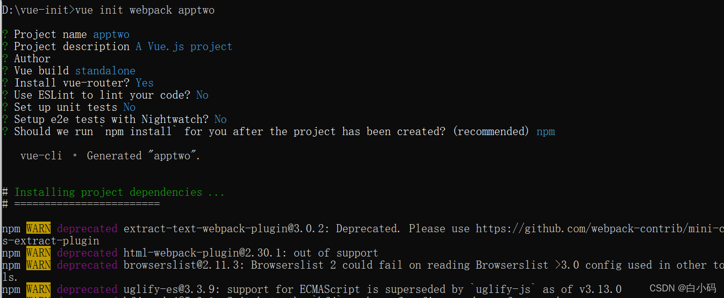 Command vue init requires a global addon to be installed. Please run undefined @vue/cli-init and ...
