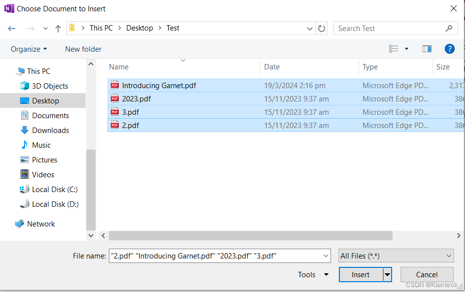 Microsoft 365 - 如何在OneNote中导入多个PDFfile并按页显示？_onenote批量导入pdf-CSDN博客