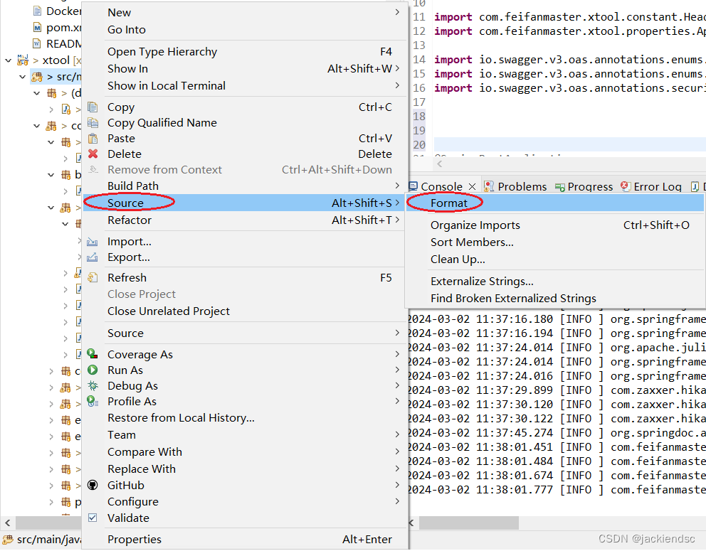 Eclipse中对整个工程的代码进行Format格式化_eclipse format-CSDN博客
