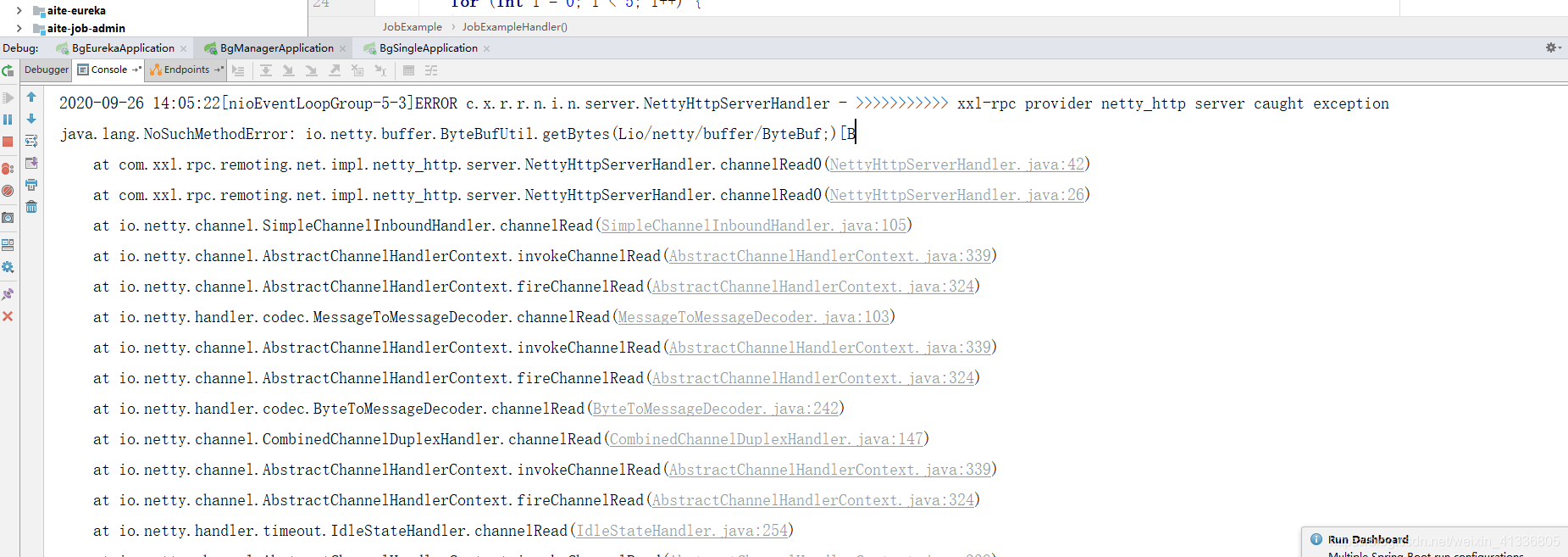 记一处XXL-JOB 因为版本问题踩的坑java.lang.NoSuchMethodError: io.netty.util.internal.PlatformDependent ...
