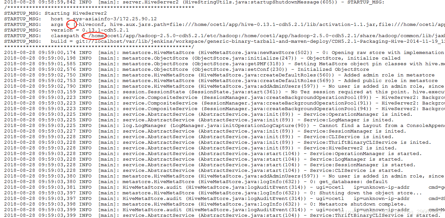 hive --service hiveserver2 报错thrift.ThriftCLIService ...