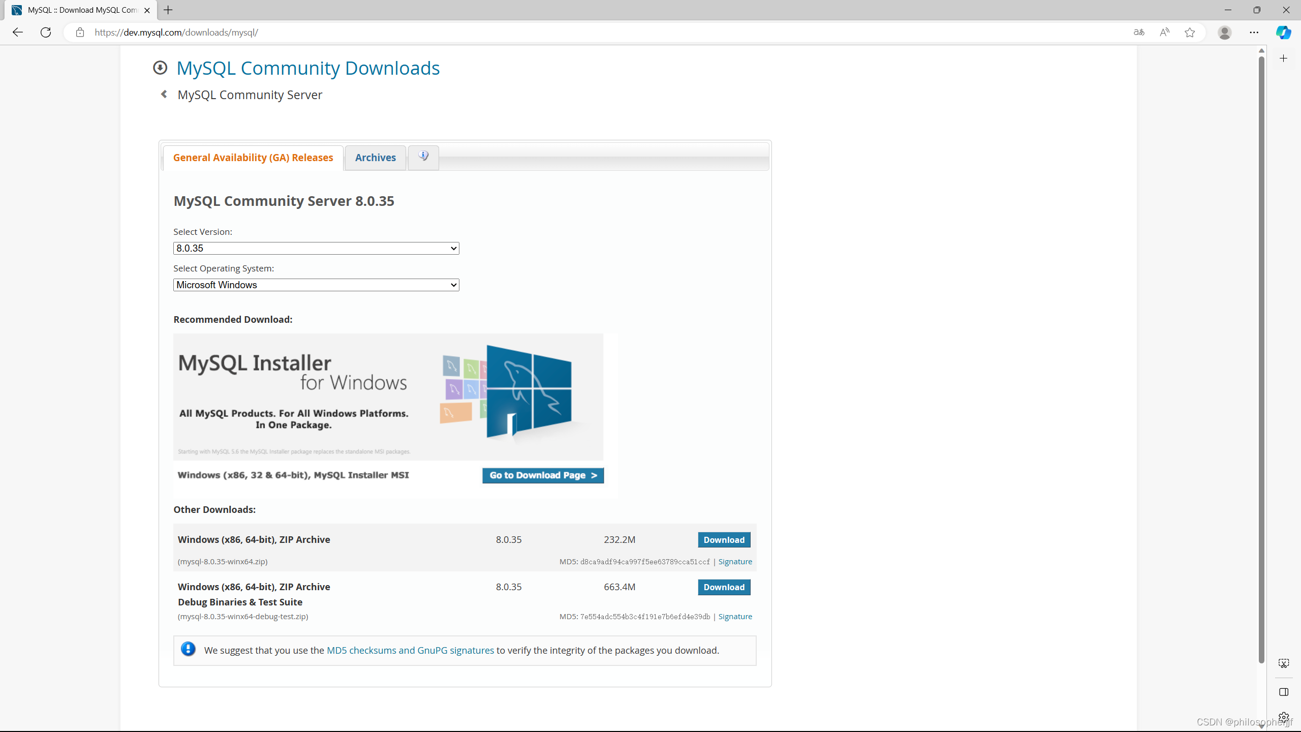 MySQL mysql-8.0.35-winx64 下载/配置/初始化/安装/打开/登陆/修改密码/退出/卸载/设置远程连接_mysql 8. ...