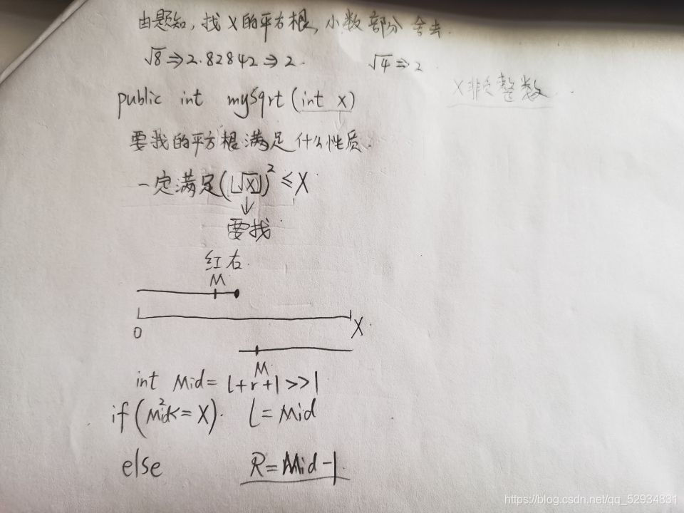 Leetcode069(找平方根) 二分法基础运用(小心溢出)求平方根 二分法 Leetcode Csdn博客