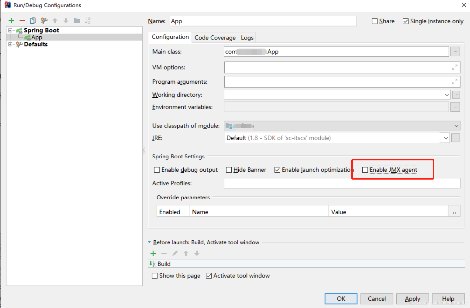 sprijngboot项目，debug启动报错： Failed to retrieve application JMX service URL_15 ...