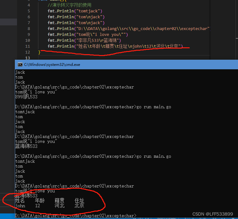 go语言常用的转义字符_go syscall 目录转义-CSDN博客
