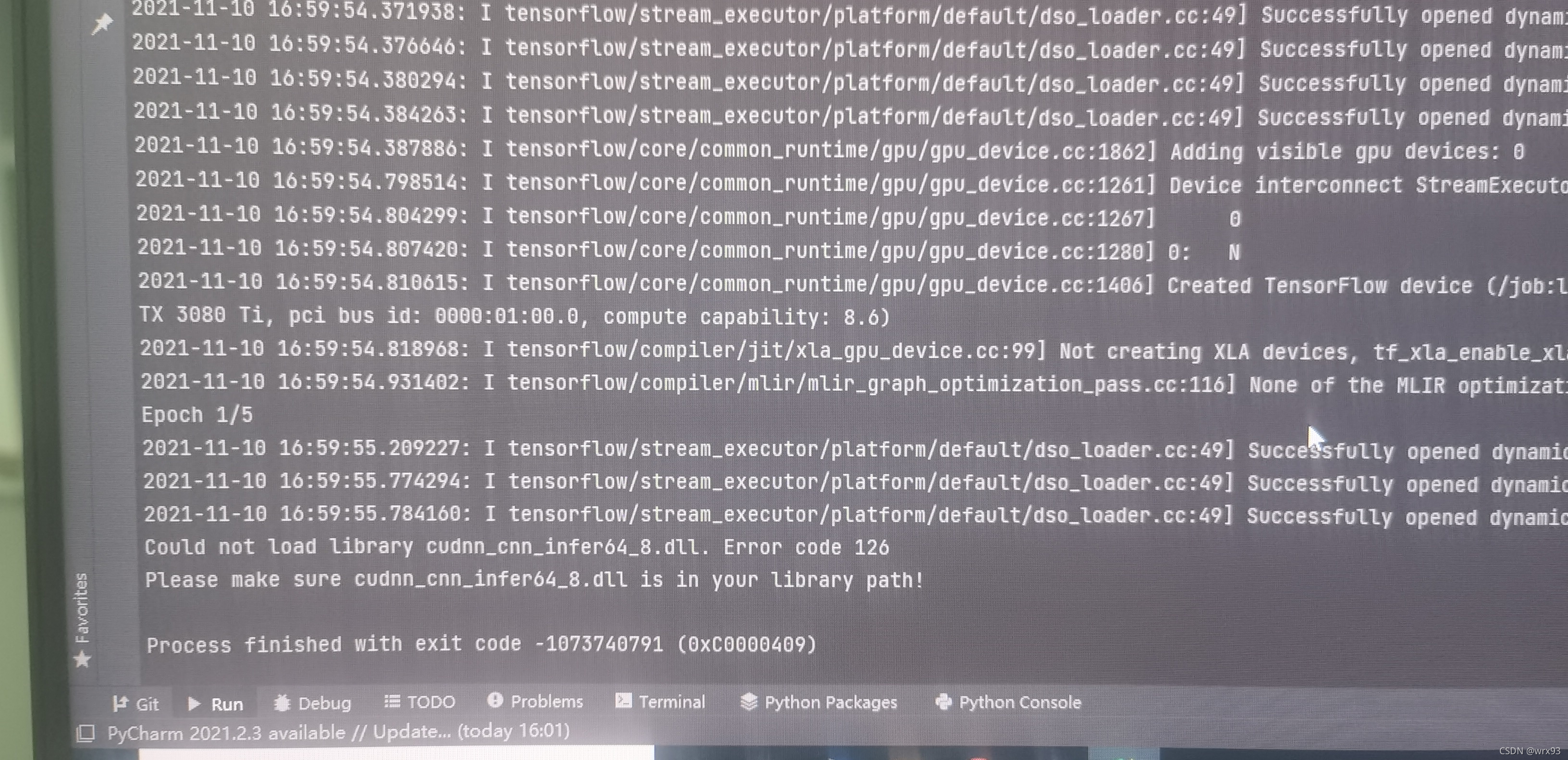 解决could not load cndnn_cnn_infer64_8.dll, error code 126_无法定位程序输入点 cudnn cnn infer64 8.dll 上。-CSDN博客